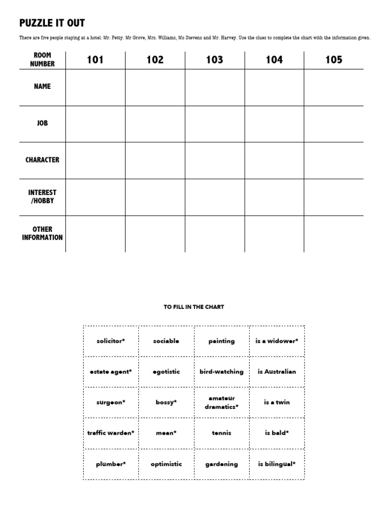 Microsoft Word - Set-Hotel-Puzzle-It-Out | PDF