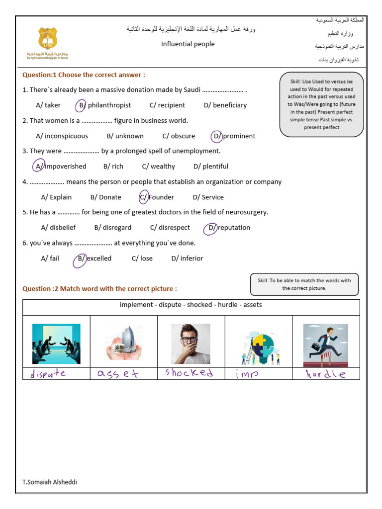 Question:1 Choose The Correct Answer:: Influential People | PDF
