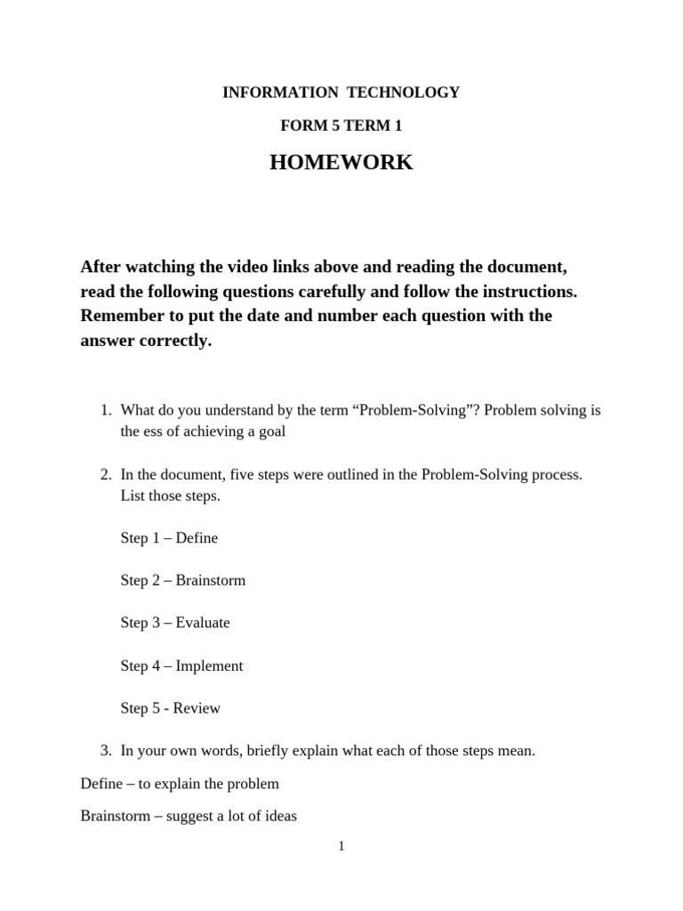 Objective 1 Homework | PDF