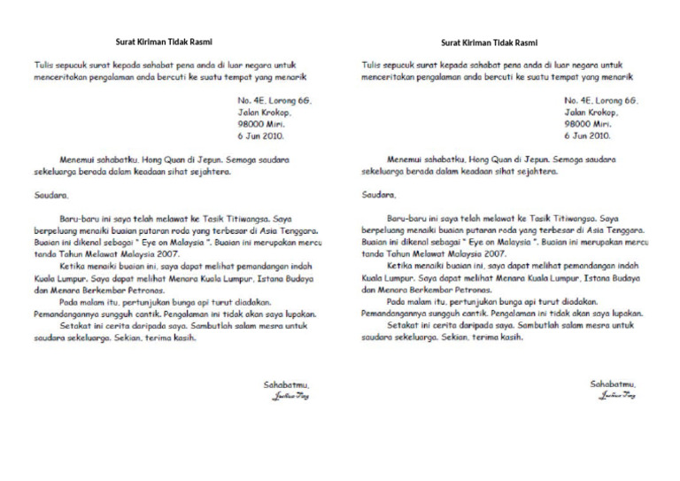bbm surat tak rasmi | PDF