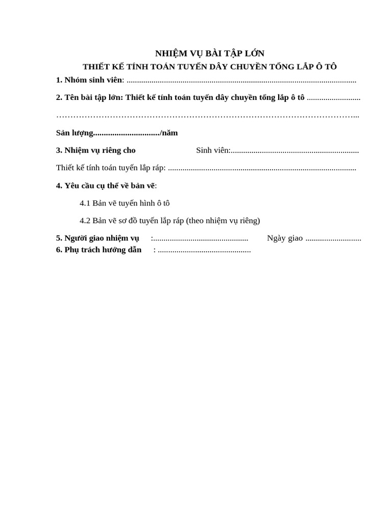 Huong dan - BTL - CNSXLR - Lắp tổng thành & Tổng lắp - From K62 | PDF