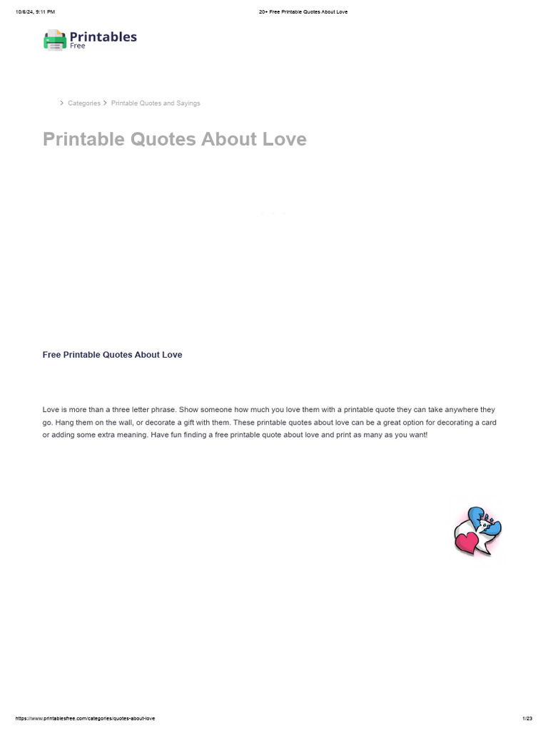 20+ Free Printable Quotes About Love---QUOTES | PDF
