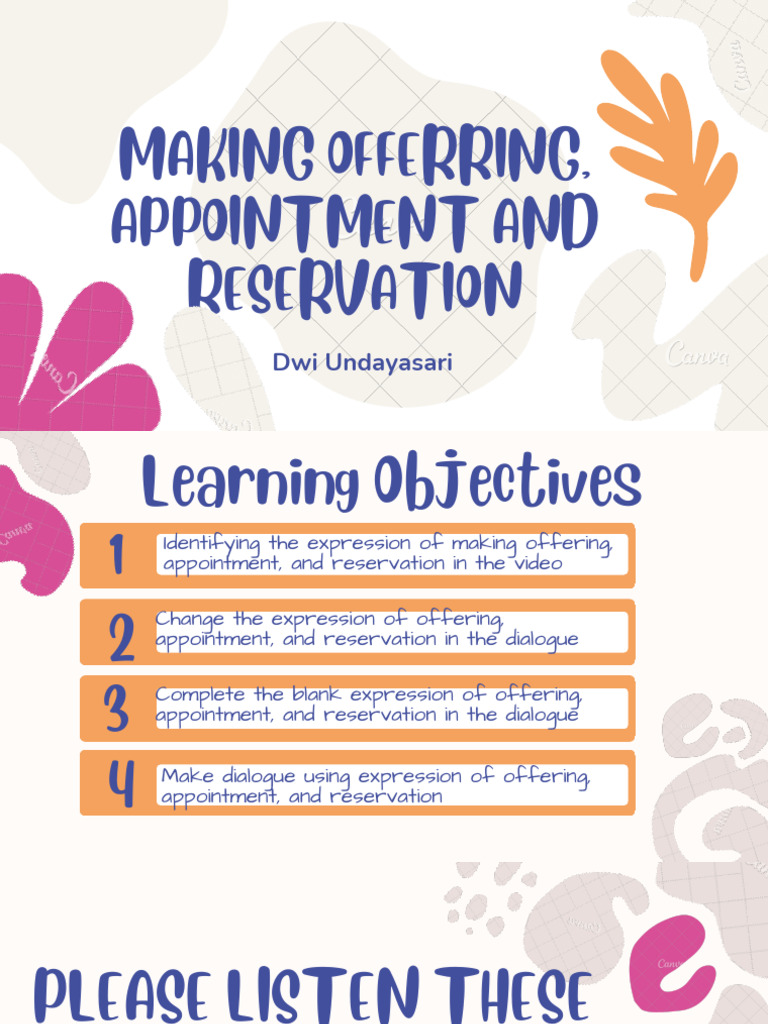 Asking and Giving Information, offering, appointment, and reservation | PDF