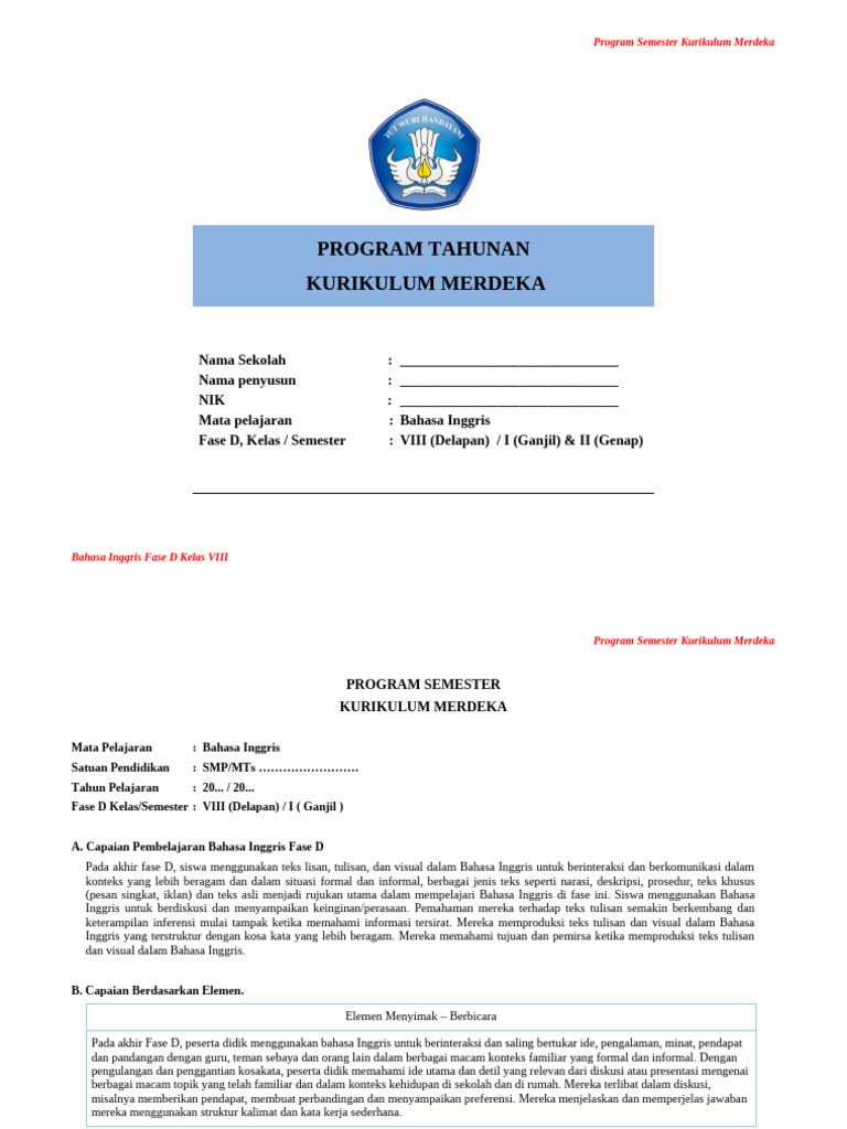 Promes Kurikulum Merdeka | PDF