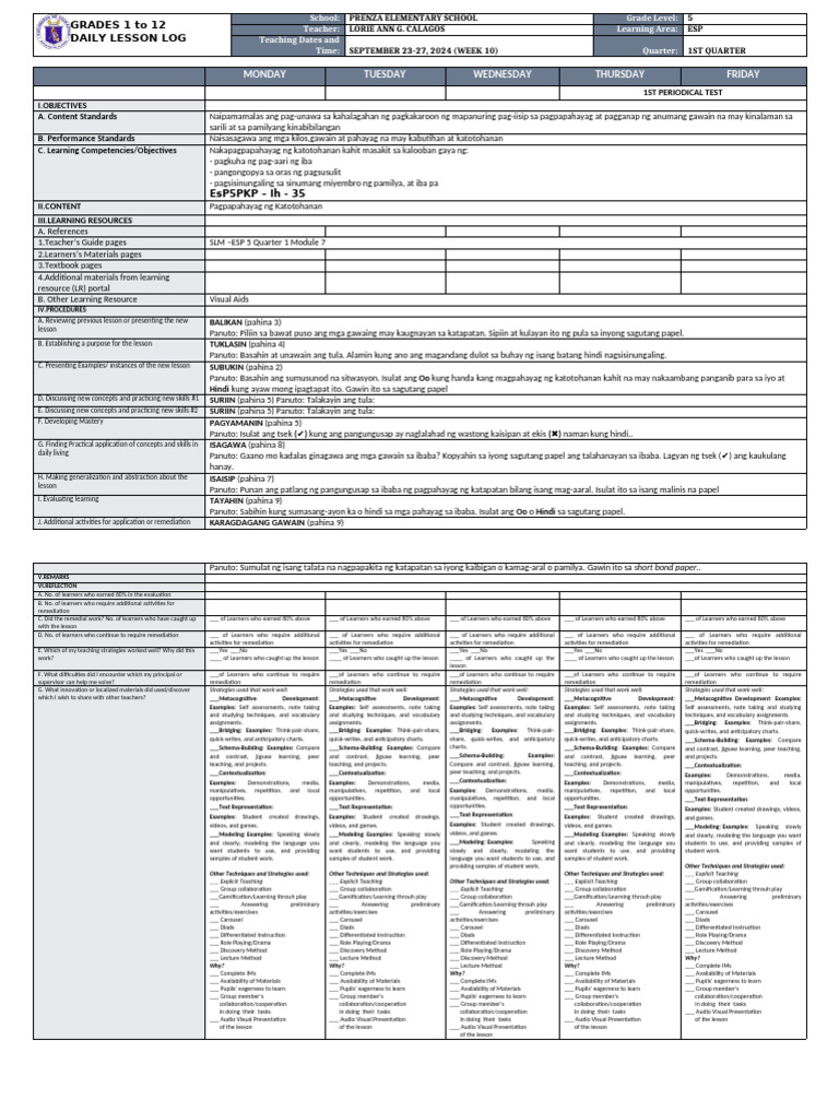 ESP MELCs Based DLL W10 | PDF