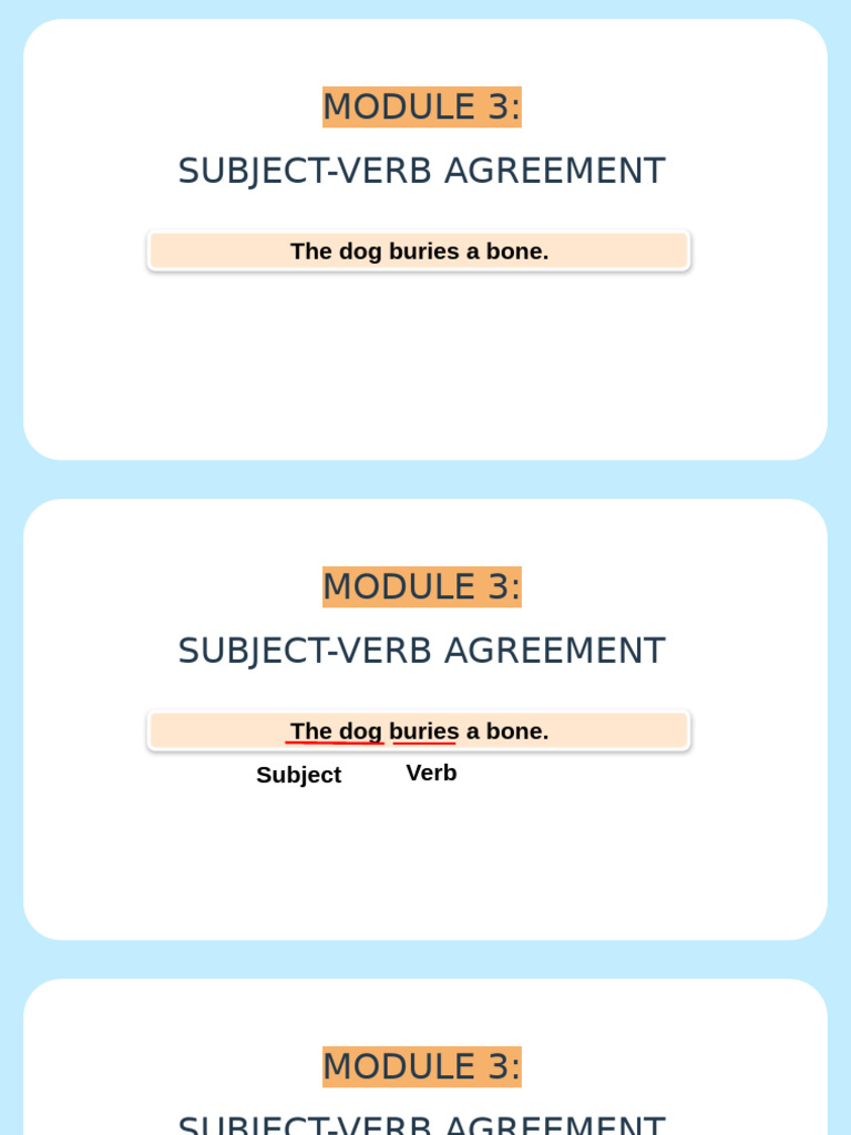 Module: Subject-Verb Agreement | PDF