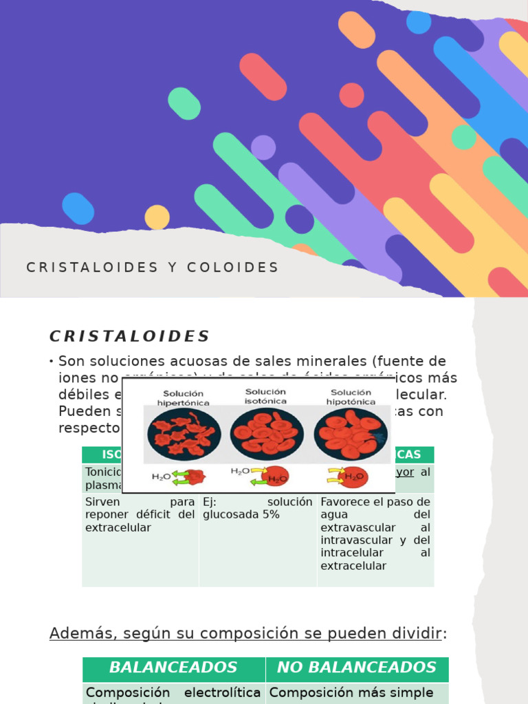 CRISTALOIDES Y COLOIDES | PDF