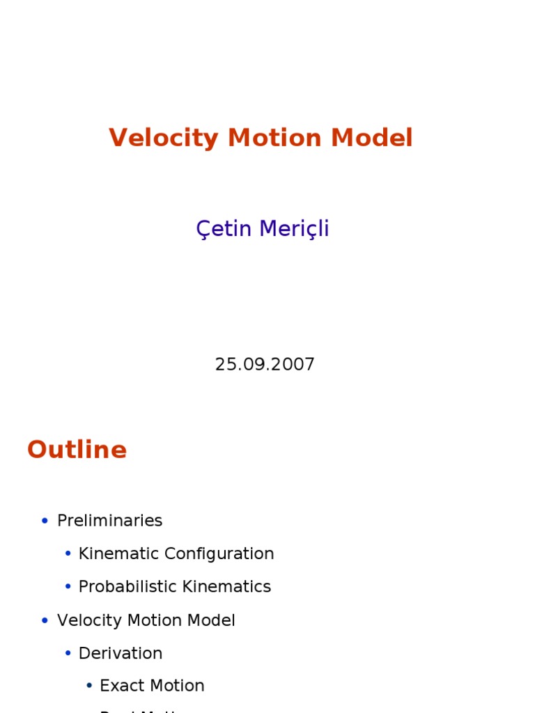 Velocity Motion Model Pdf Kinematics Normal Distribution