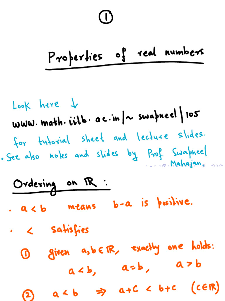 1-Properties of Real Numbers (Notes) | PDF