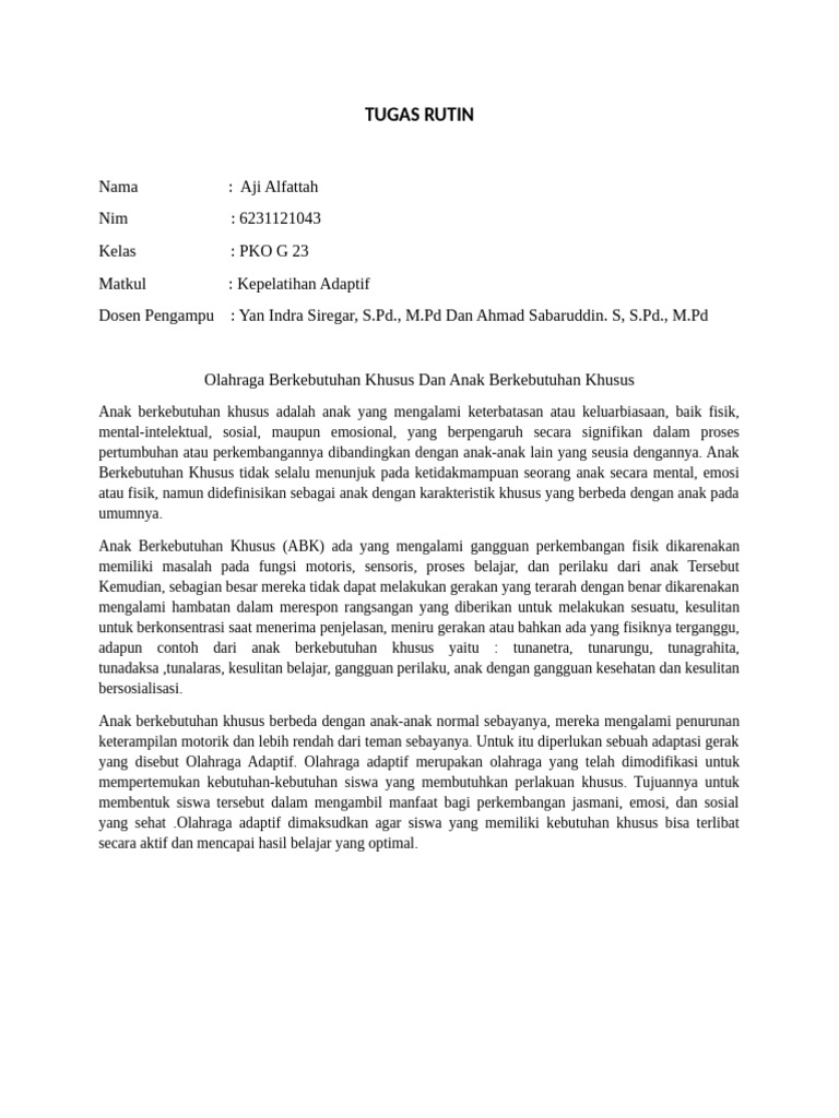 Tugas Rutin Resume | PDF