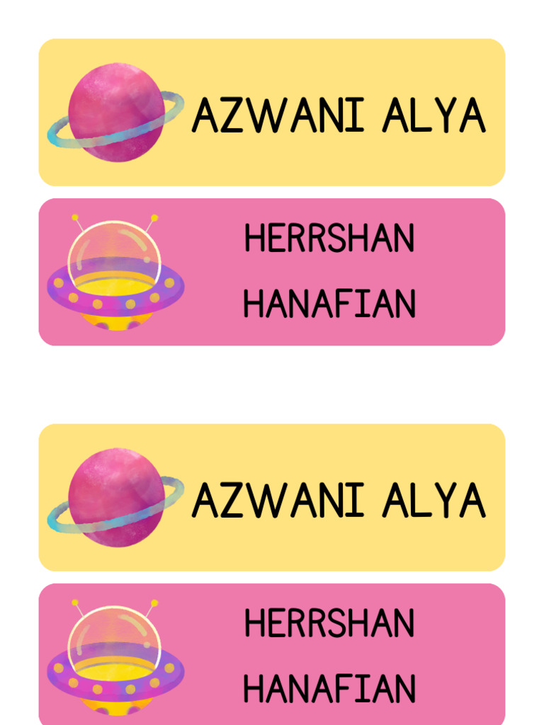 Watercolor Space Name Labels | PDF