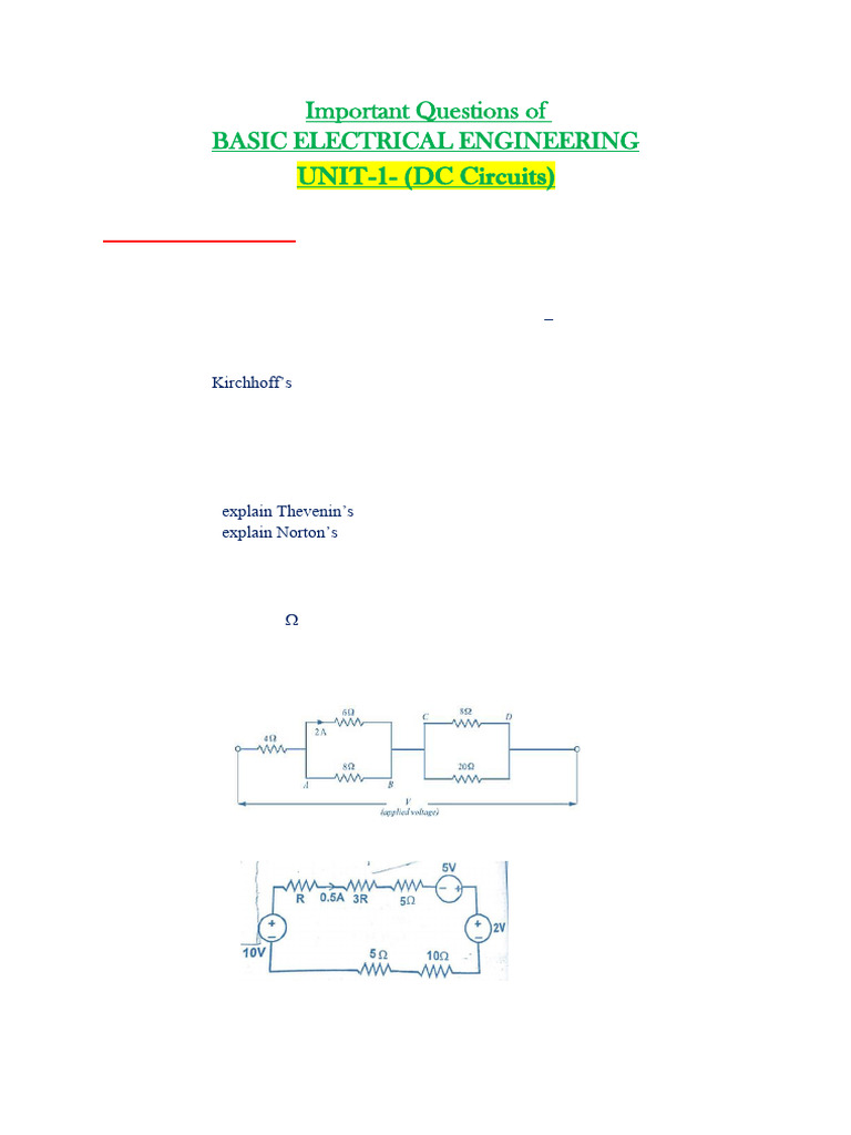 Final Bee Important Questions | PDF