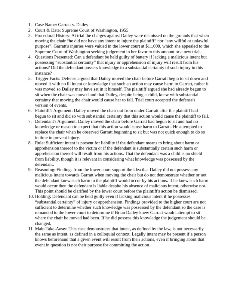Day 1 Case Briefs | PDF