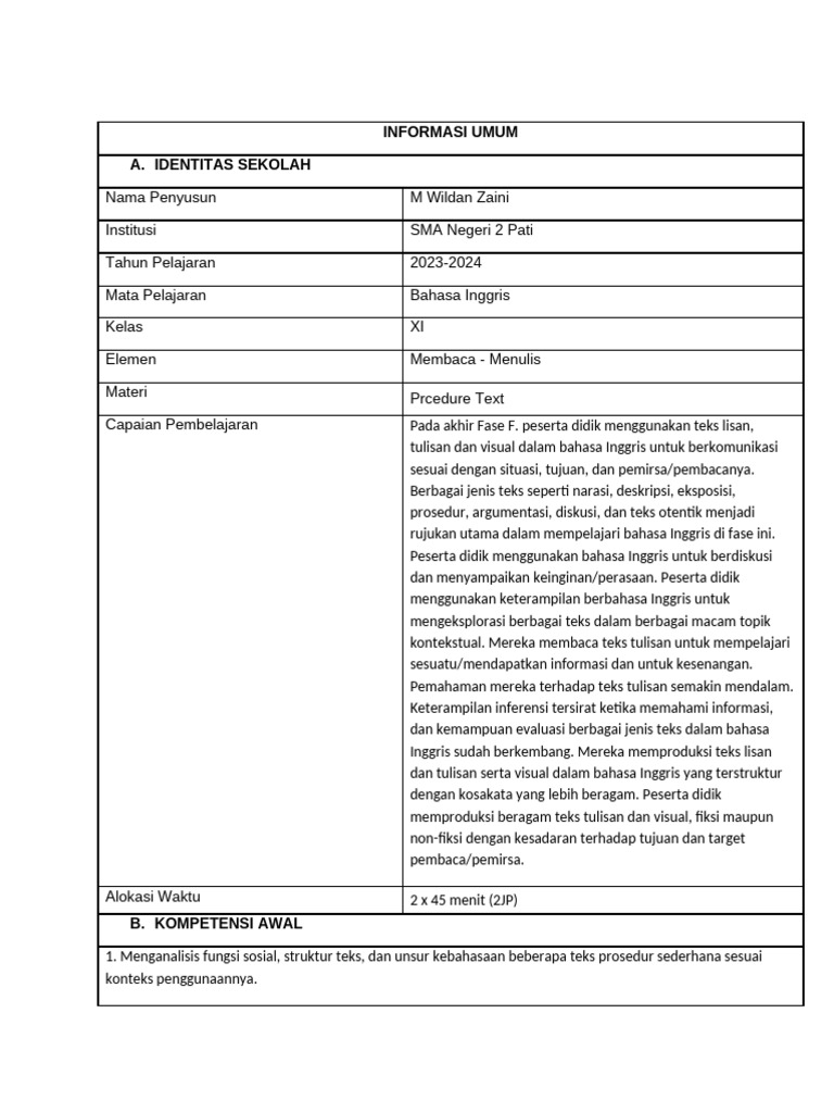 Modul Ajar M Wildan Zaini | PDF
