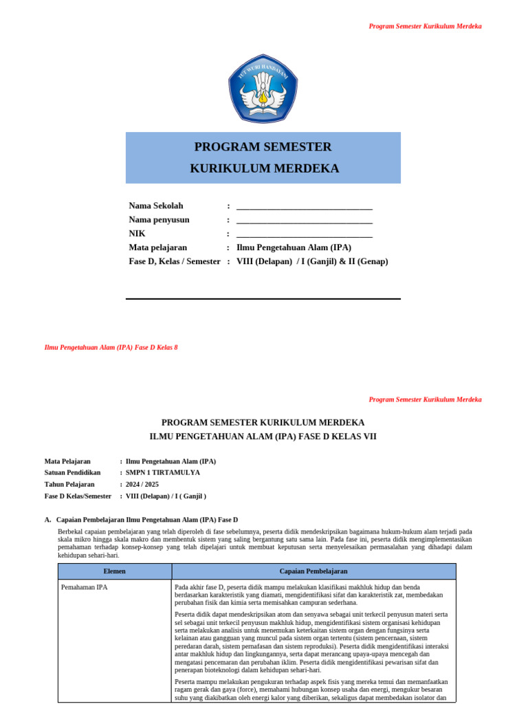 PROMES Kurikulum Merdeka | PDF