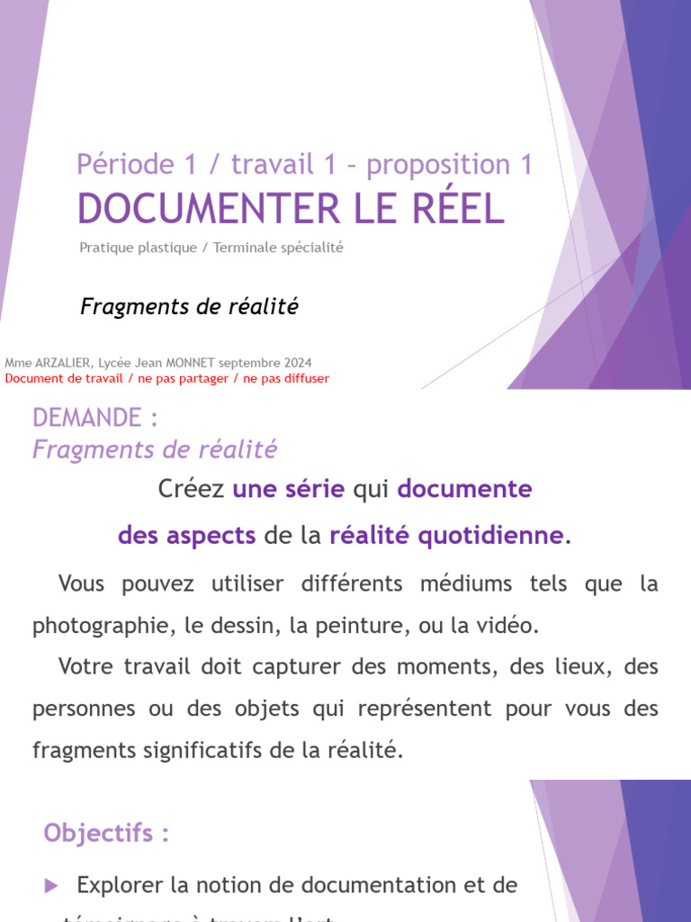Documenter Le Reel Fragments de Réalité | PDF