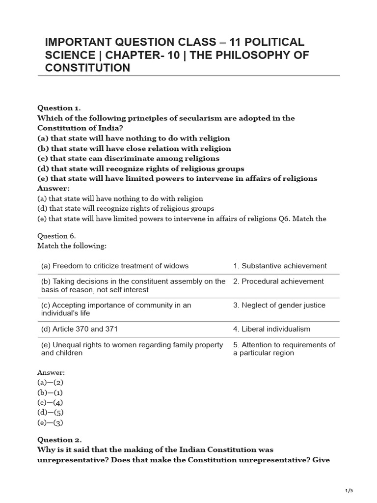 Chapter 10 (The Philosophy of The Constitution) | PDF | Constitution ...