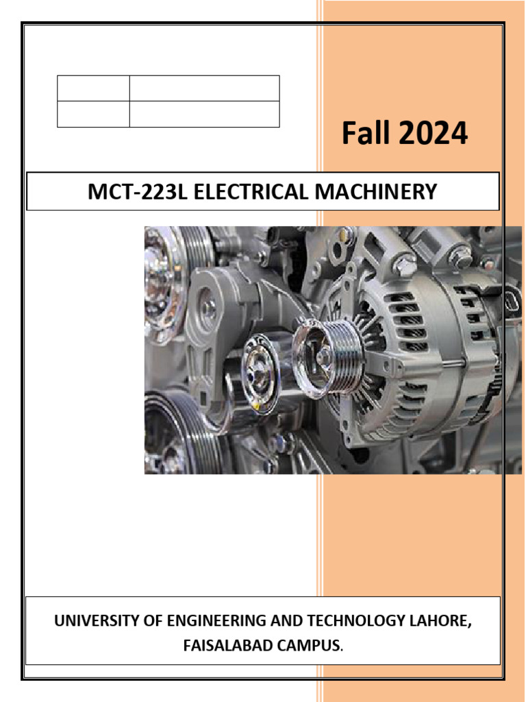Electrical Machinery Lab Manual 2024 | PDF | Electric Motor | Voltage