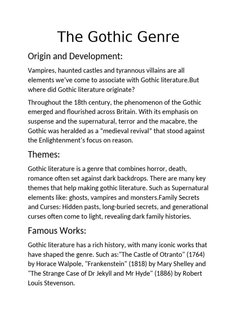 The Gothic Genre | PDF