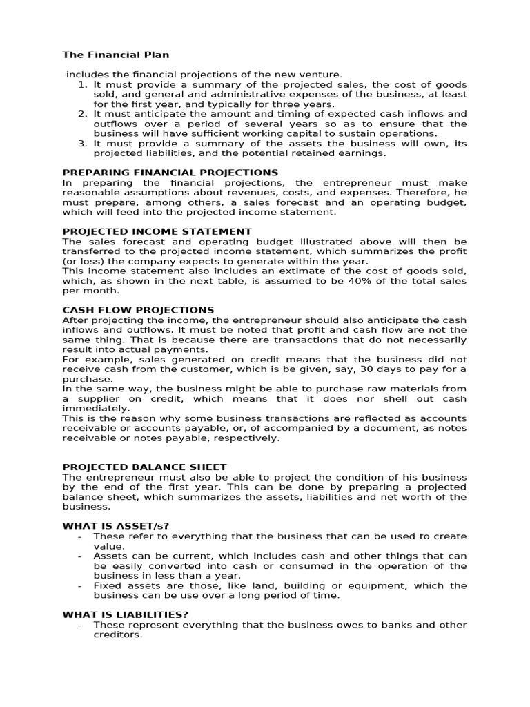 Financial Plan | PDF