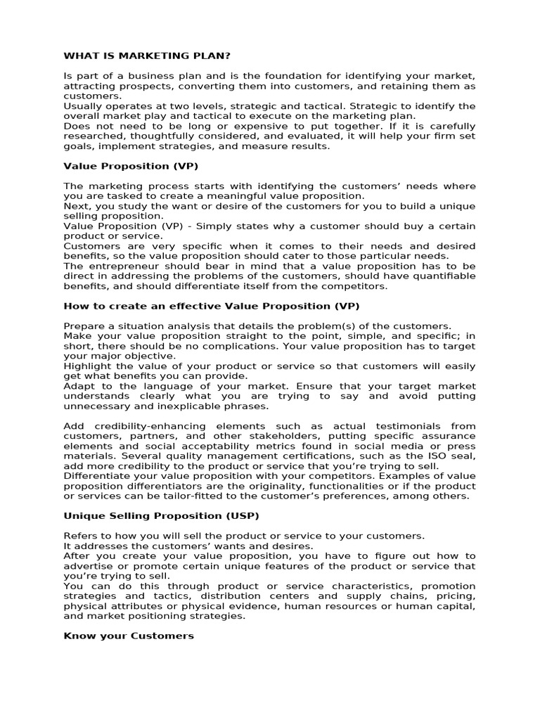 Marketing Plan | PDF