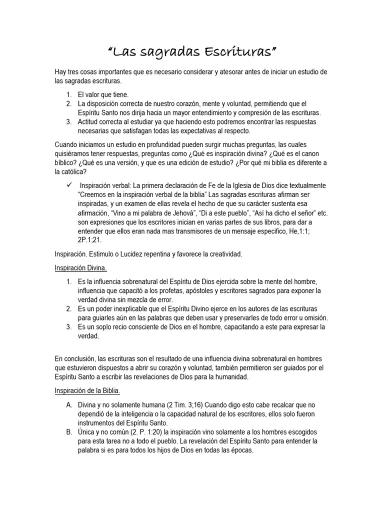 Las Sagradas Escrituras | PDF