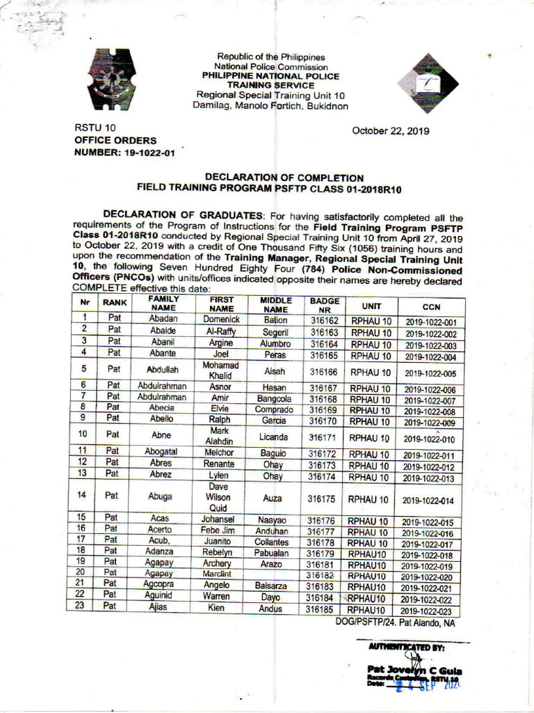 Declaration of Graduates FTP | PDF