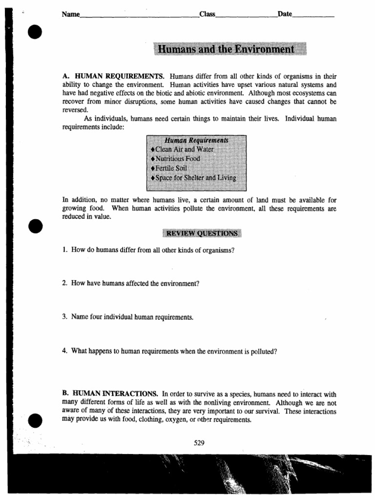 Human Impact Reading With Questionsvvbh Packet | PDF