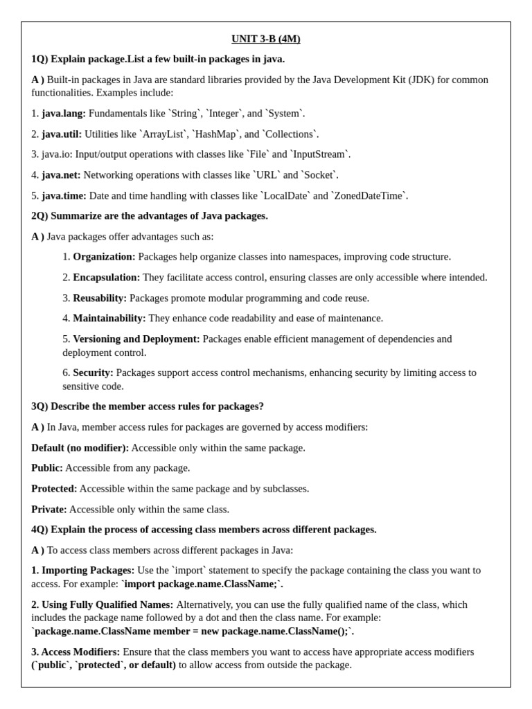 Unit 3B 4M Java | PDF