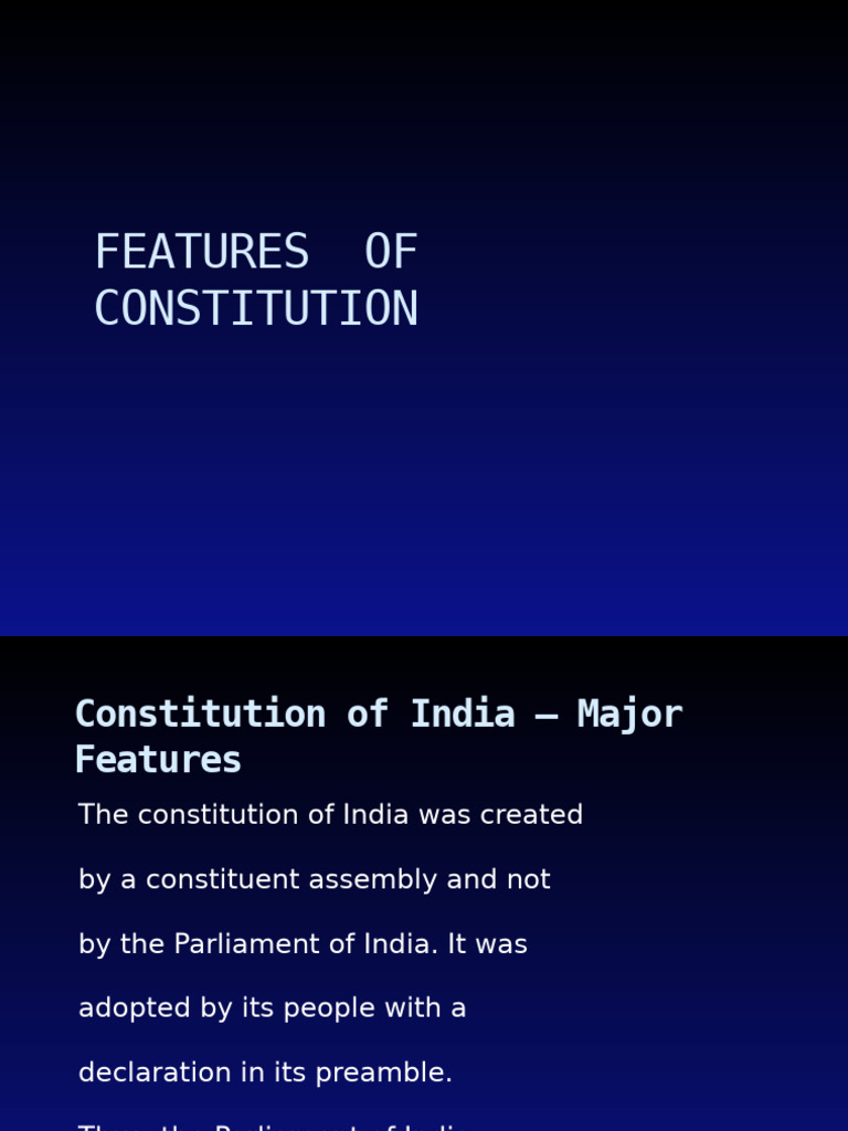 Feature of Constitution | PDF