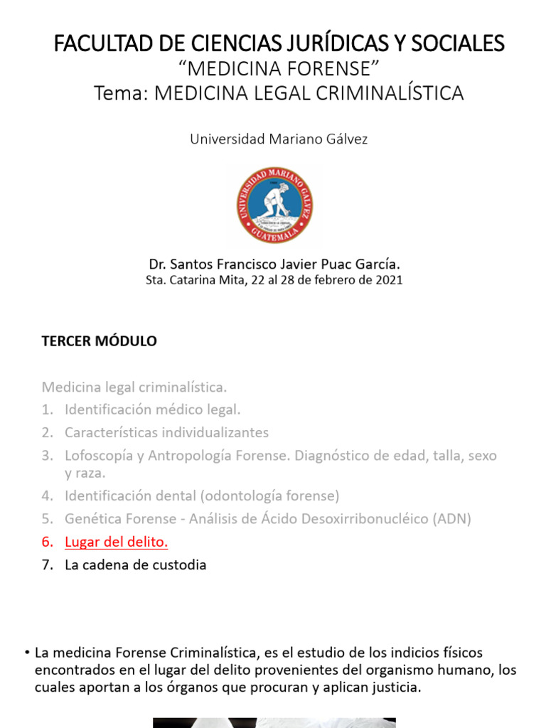 Medicina Forense - Tema Iii Medicina Legal Criminalistica I | PDF