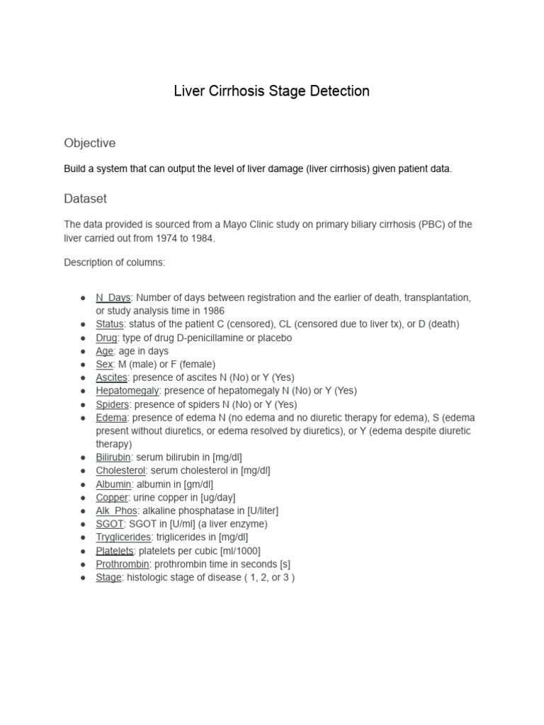 Liver Cirrhosis Stage Detection | PDF