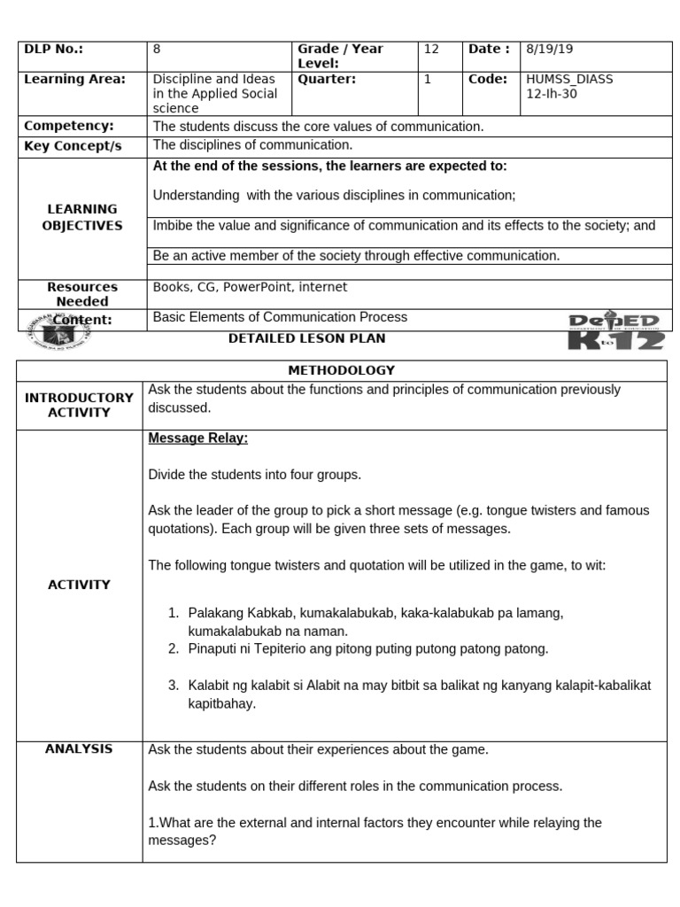 New Lesson Plan 8.3 (Diass) | PDF