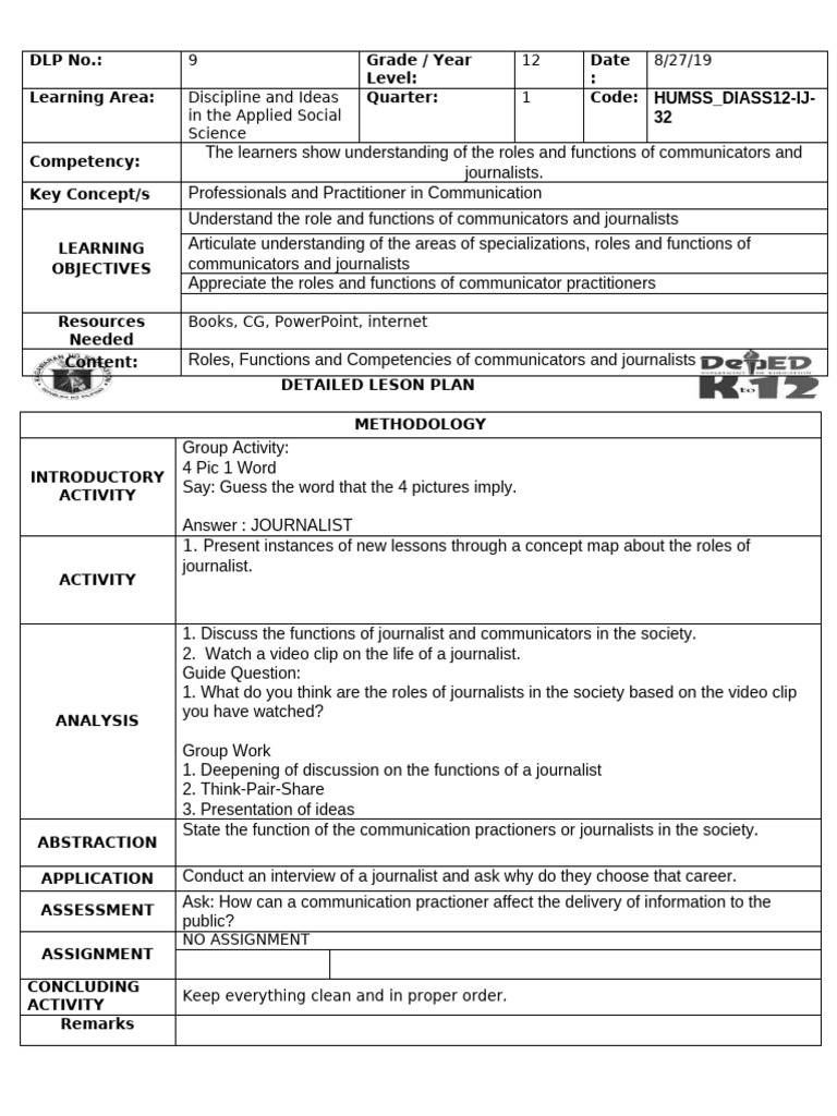 New Lesson Plan 9.1 (Diass) - Copy | PDF