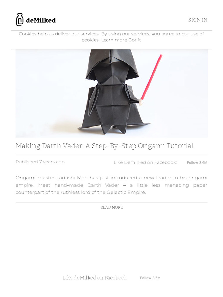 Making Darth Vader - A Step-By-Step Origami Tutorial - DeMilked | PDF