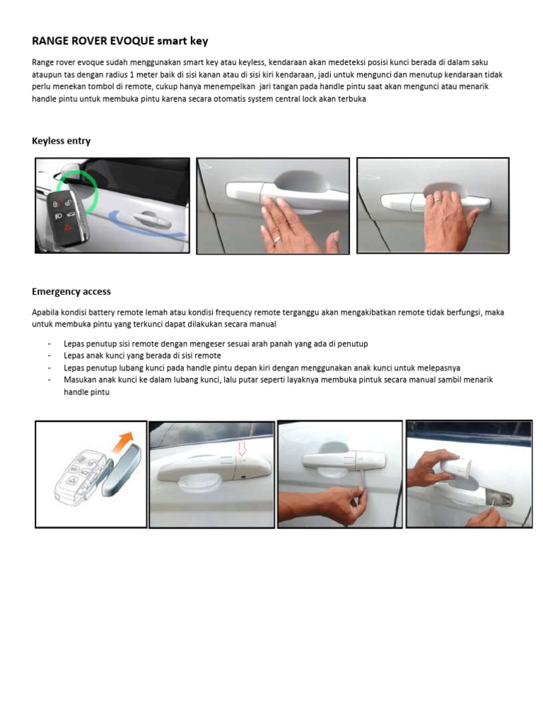 Range Rover Evoque Smart Key | PDF