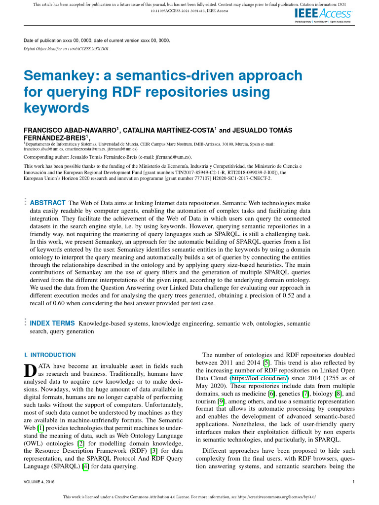 Semankey A Semantics Driven Approach For Querying RDF 1ihfhdibbh | PDF