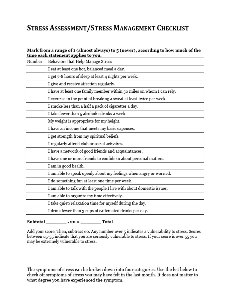 Stress Assessment ⚕️ | PDF