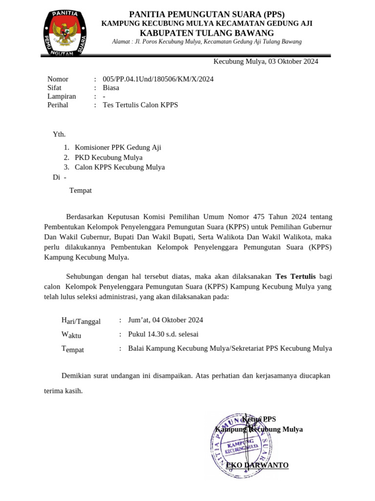 undangan rapat internal | PDF