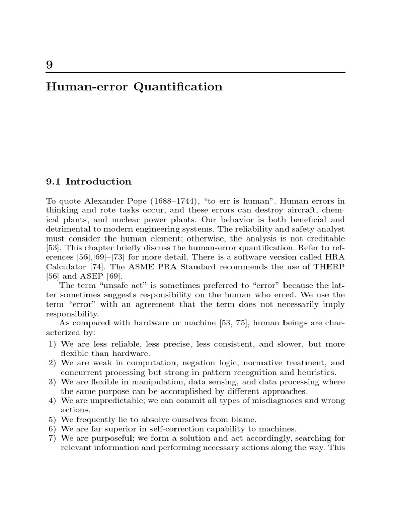 Human Error Quantification | PDF