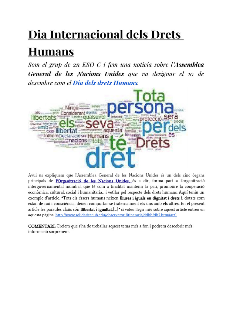 Dia Internacional Dels Drets Humans | PDF