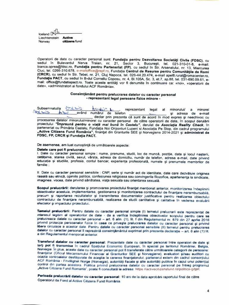 Acorduri GDPR Acf Copii Jul 06, 2021 | PDF