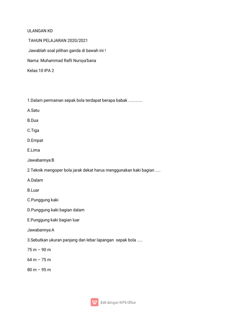 ULANGAN KD Muhammad Rafli Nursya'bana | PDF ULANGAN KD Muhammad Rafli Nursya'bana | PDF