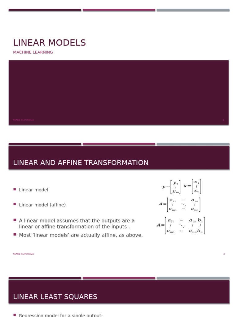 Linear Models | PDF
