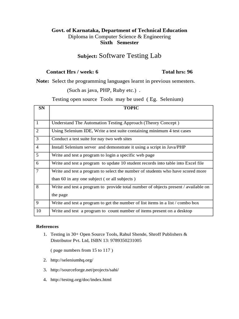 Software Testing lab | PDF