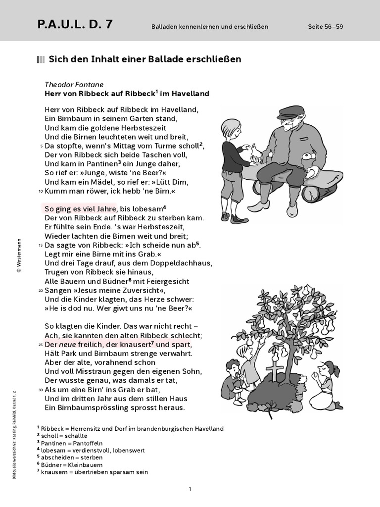 314 127547 04 AB Inhalt Einer Ballade Erschliessen Diff 1 | PDF