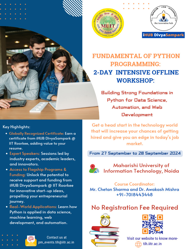 MUIT Noida - Python - Skill Development Brochure | PDF