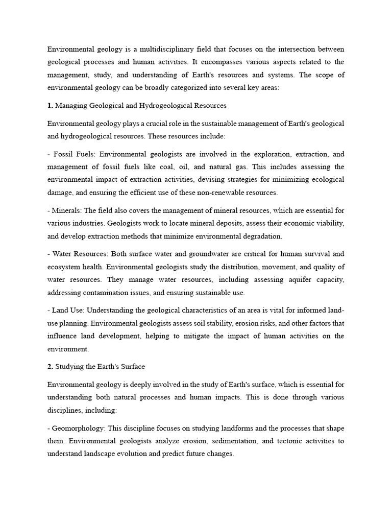 Understanding Environmental Geology Scope | PDF | Earth Sciences ...