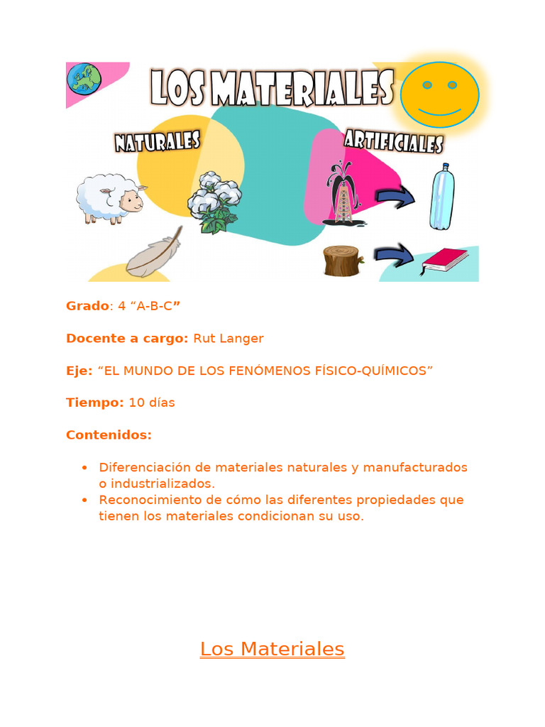 3 Planificacion Los Materiales | PDF