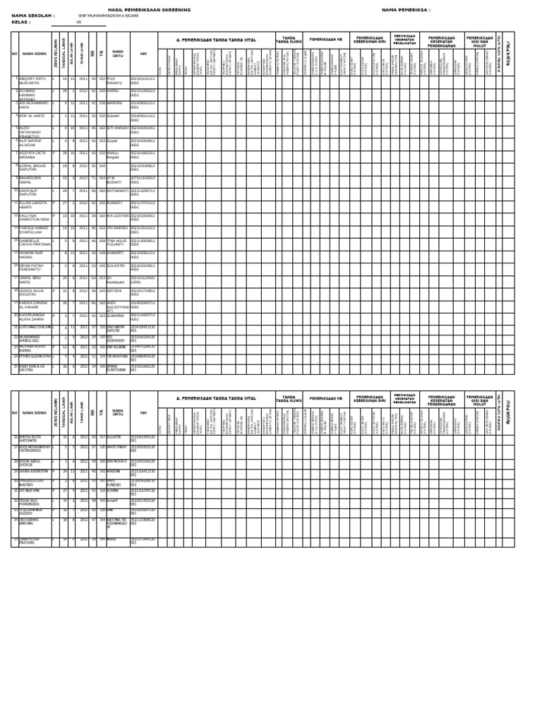 Form Skrening SDSMP 2024 | PDF
